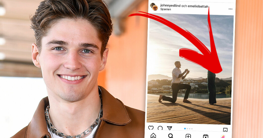 Johnny Edlind har friat till flickvännen Emelie Battah | Hänt